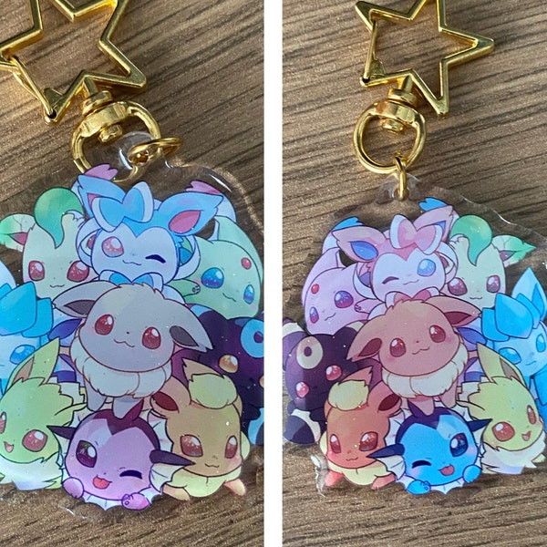 Eevee Evolution Charms (2 Inch Clear Acrylic) - Etsy