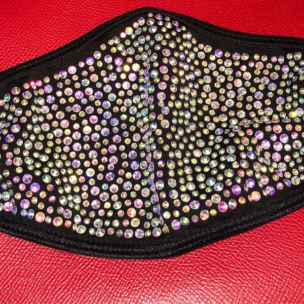 White Bling Face Mask by LUXIE, Rhinestone Face Mask, Wedding Mask ...