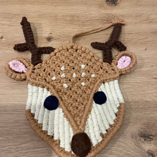 Christmas Macrame Reindeer PDF Tutorial, DIY Spring Deer Pattern ...