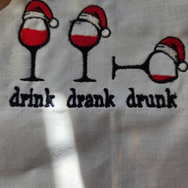 Christmas Embroidery Designs for Machine, Drink Drank Drunk Embroidery ...
