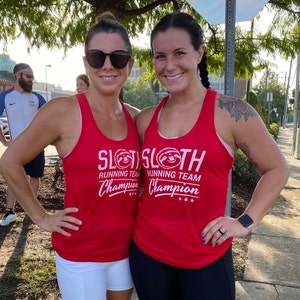 Funny Workout Tanks for Women, Sloth Running Team Champion Shirt, Cute ...