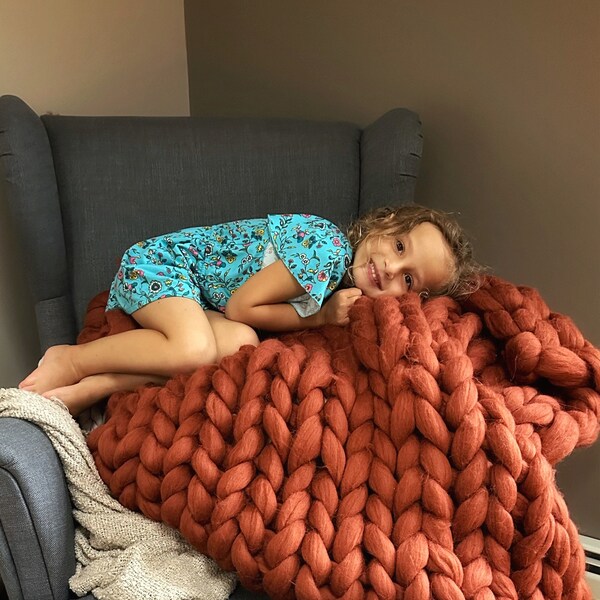 Giant 100% Merino Wool Roving for Arm Knitting, Super Chunky Knit Wool ...