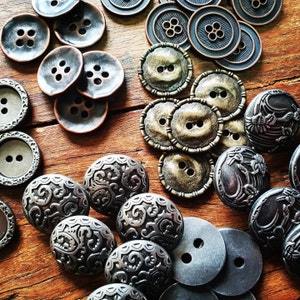 Metal Buttons Dull Silver Radial Lines Hole Buttons 11mm | Etsy