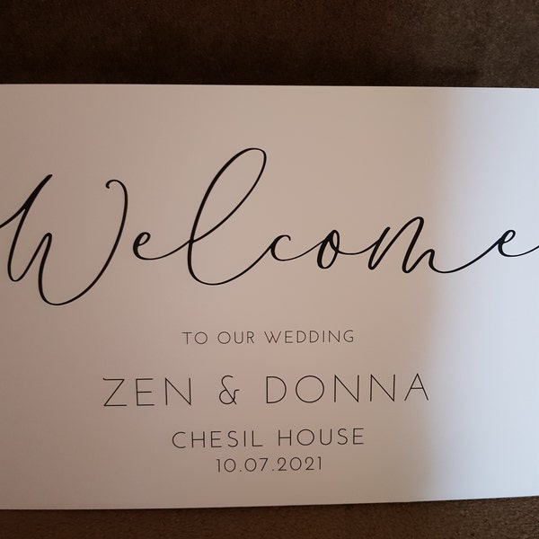 Personalised Wedding Welcome Sign - Minimalist Simple Design - Digital ...