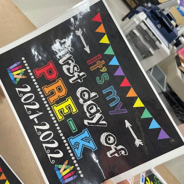 First Day of PRE-K Sign, First Day of School Sign, Chalkboard School ...