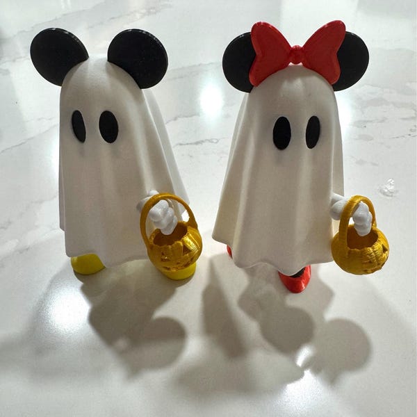 Mickey and Minnie Mouse Ghosts/ Halloween Decor/ Ghost Decor/ Mouse ...