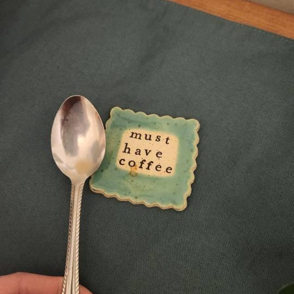 Made to Order- Breast Cancer Spoon Rest - Coffee or Stove - Pottery ...