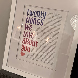 100 REASONS We Love You Personalized 100 Things We Love About - Etsy