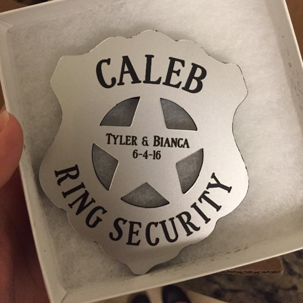 Ring Security Ring Bearer Security Badge Ring Bear Gift Personalized ...