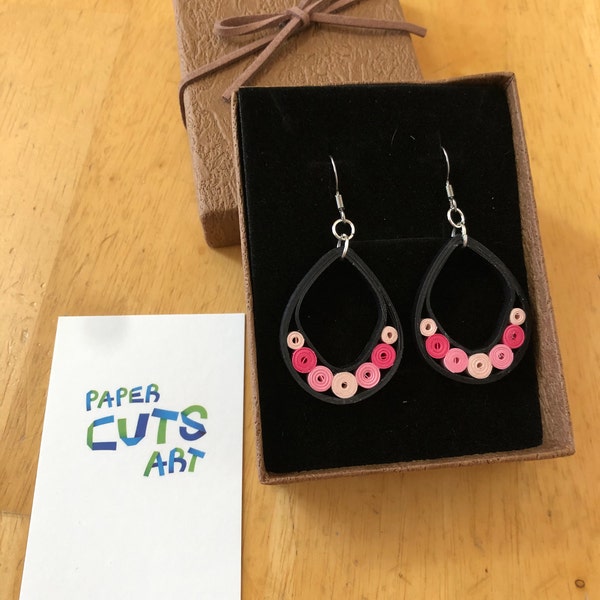 Coral & Lime Green Paper Quilling Honeycomb Earrings | First Paper ...