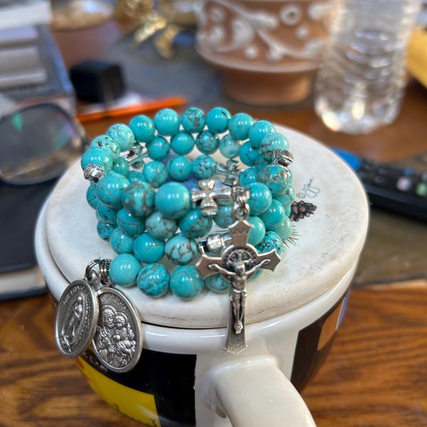 Miniature 9” Crusader Templar Red Cross Anglican Rosary. 6mm Stainless ...