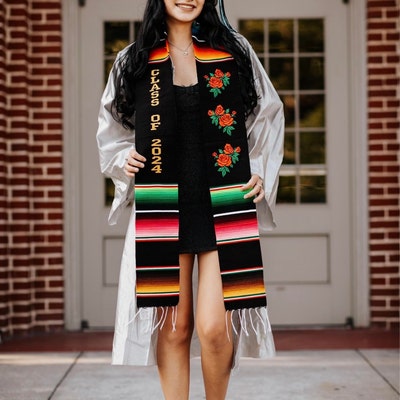Floral Embroidered Sarape Mexican Graduation Stole.graduation Stash ...