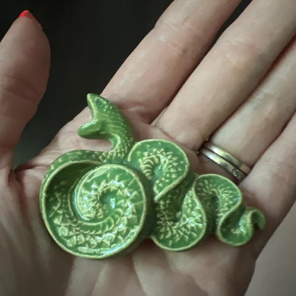 Green Ceramic Snake for Mosaic Garden Art, Stepping Stone or Patio Wall ...