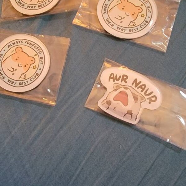 Raccoon Aur Naur | Funny Cute Acrylic Magnet | Gifts Under 10 | Novelty ...