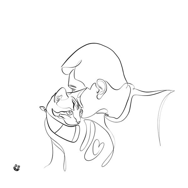3 Pets/characters One Line Portrait Commission, Dog One Line Portrait ...