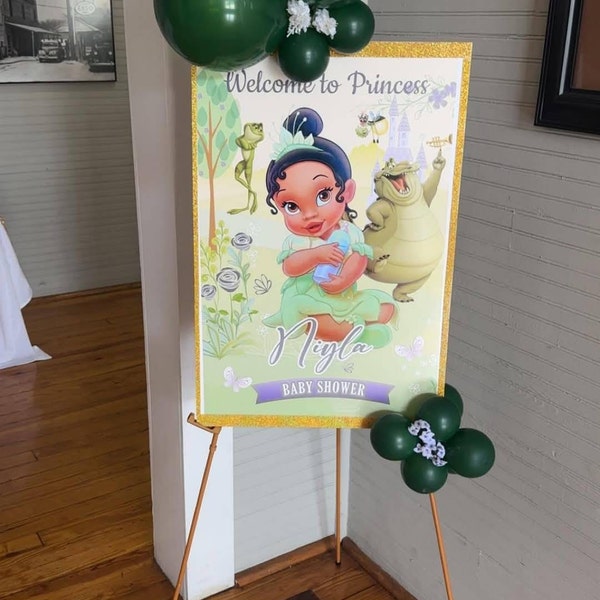 Baby Tiana Welcome Sign, Princess Tiana Welcome Board, Princess Tiana ...