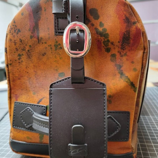 PDF Pattern | Luggage Tag | Bag Tag | Leather Craft DIY (4mm Stitching ...