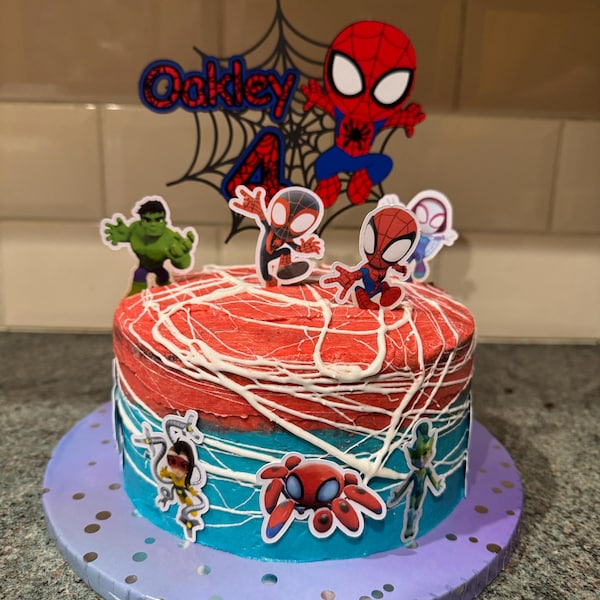 Spin - Spidey Inspired Cake Topper, Print at Home, DIY, Last Minute ...