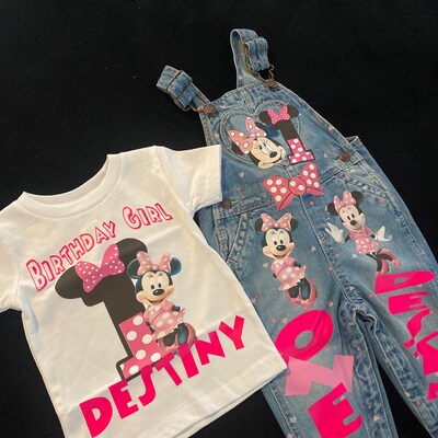 Minnie Mouse Birthday Overalls Minnie Mouse Party Minnie Mouse Outfit ...