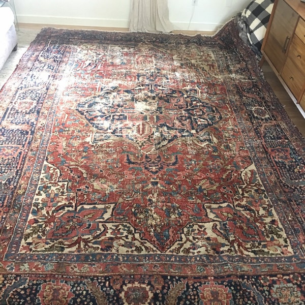 8'9 X 11'6 Large Antique Rug 2764ML / Large Vintage Rug / Vintage ...