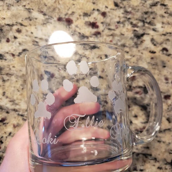 Custom Etched Glass Coffee Mug - Sandblasted, Personalized, Engraved ...