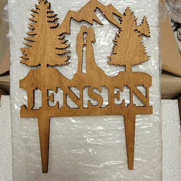 Mountain Wedding Cake Topper,outdoor Wedding Cake Topper,forest Wedding ...