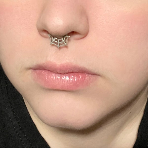 Spider Web Septum Nose Ring, Arachnid, Halloween, Witch, Witchy, Gothic ...