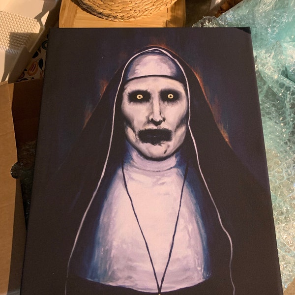 Valak "lights Out Version" Painting Replica Print Canvas (demon Nun ...