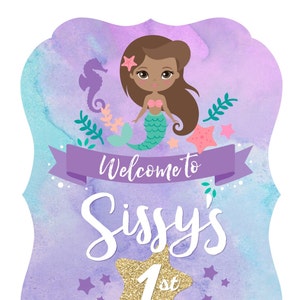 Mermaid Welcome Sign. Little Mermaid Party. Mermaid Birthday Party ...