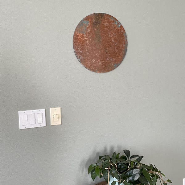 Copper Wall Art, Large Copper Cirlce, Patinated Copper Art, Copper ...