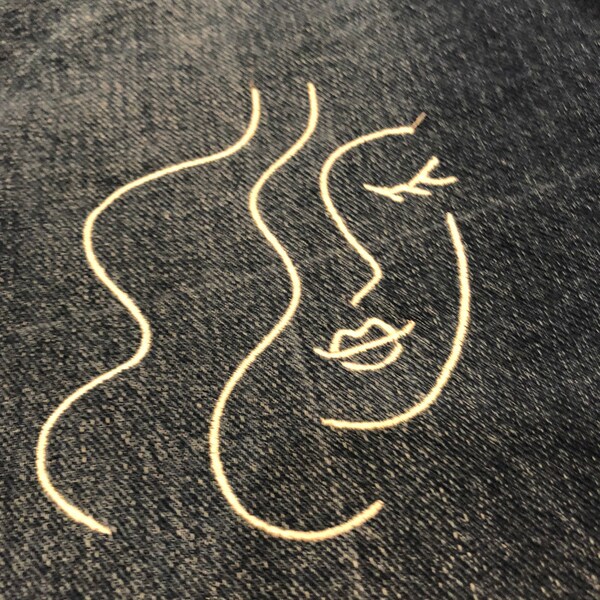 Face Line Drawing Machine Embroidery Design, Face Design, Art ...