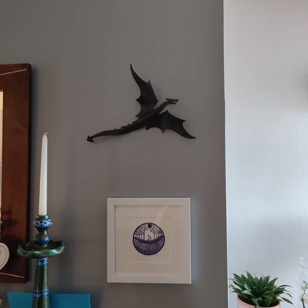 Dragon Wall Art, Wall Decor, Steel Dragon Garden Art, Fantasy Metal ...