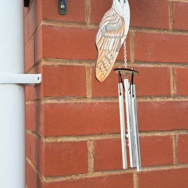 Barn Owl Wind Chime, Laser Cut and Hand Painted. Aluminium Chimes ...