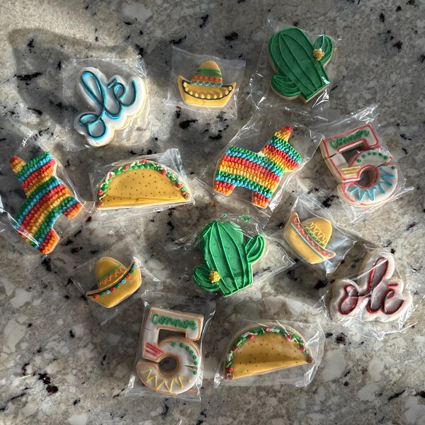Fiesta Decorated Cookies, Fiesta Party, Taco Party, Baby Shower Cookies ...
