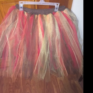 Flame Tulle Skirt Adult Tutu Streamer Knee Length Red Black Yellow ...