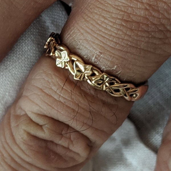 Braided Vines Ring, Solid Yellow, White, or Rose Gold, Woven Vine Ring ...