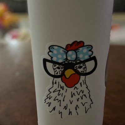 Chicken Face Bumper Sticker Chicken Sticker Chicken Coop Sticker Cute ...