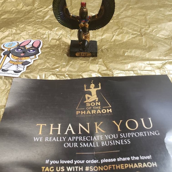 Vintage Isis Mini Statue - Small Hand-painted Ancient Egyptian Goddess ...