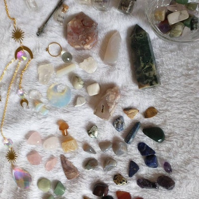 Witch Crystal Scoop Altar Oddities With Animal Bones and - Etsy