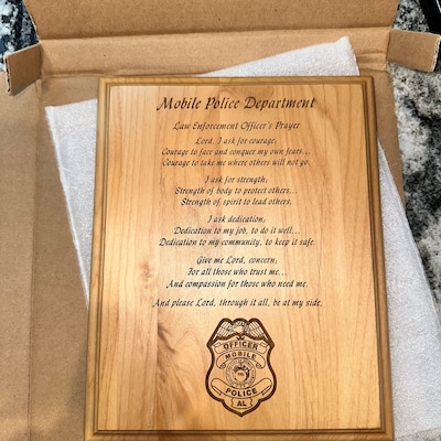 Personalized Engraved_8x10_police Officer's Prayer Plaque_deputy ...