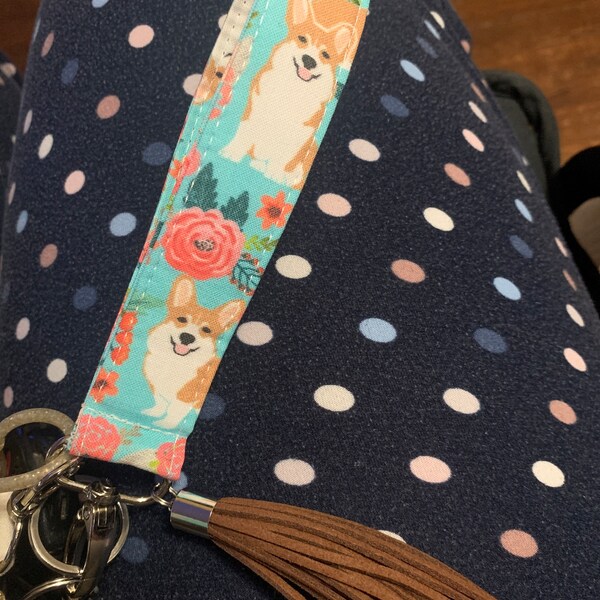 Corgi Keychain Wristlet | Corgi Gifts for Her | Corgi Mom | Cute Corgi ...