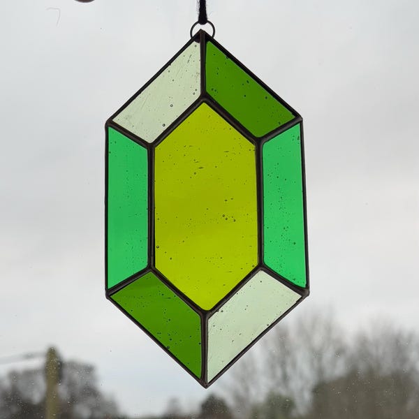 Stained Glass Croissant Hanging Decoration - Etsy