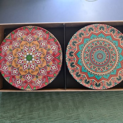 Coasters Set Set of 6 Decorative Design Coasters / Unique Holiday Gift ...