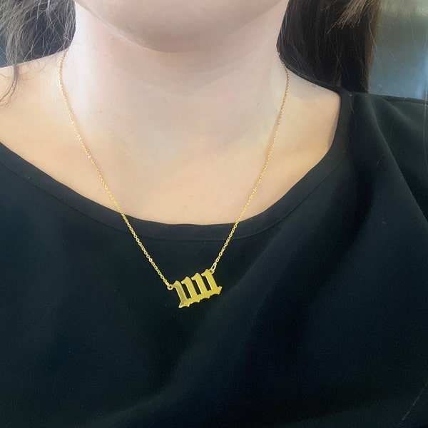Birth Year Necklace, Personalized Date Necklace, Years Number Necklace ...