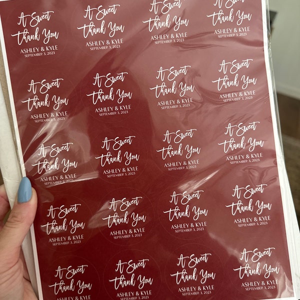 Printable OR Printed Wedding Stickers With Custom Fonts and Colors ...