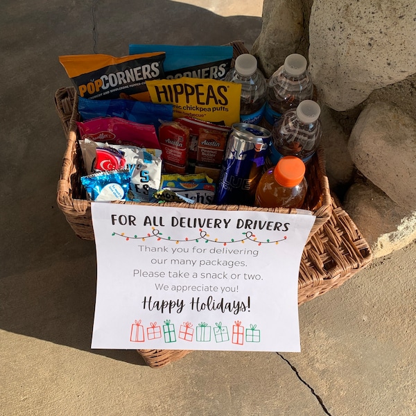 Delivery Driver Printable Sign, Thank You, Happy Holidays, Instant ...