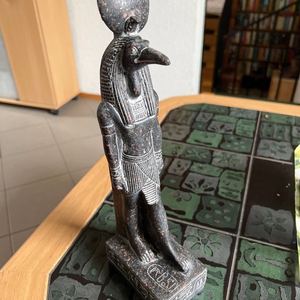 Statue Thoth God of Knowledge and Wisdom Large Black Sculpture Granite Stone Unique Ancient ...