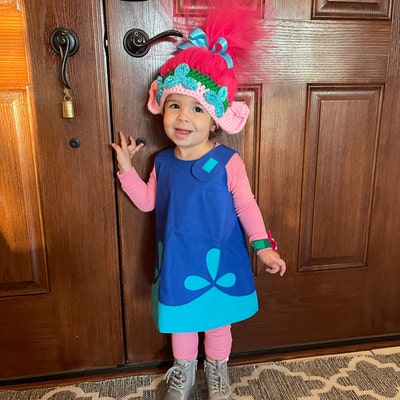 Poppy Trolls Outfit for Birthday Party, Princess Poppy Dress Cape ...