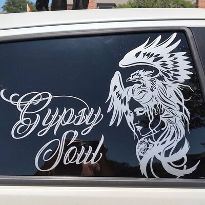 Raven Art Sticker Pagan Stickers for Cars Black Crow Tribal Crows ...