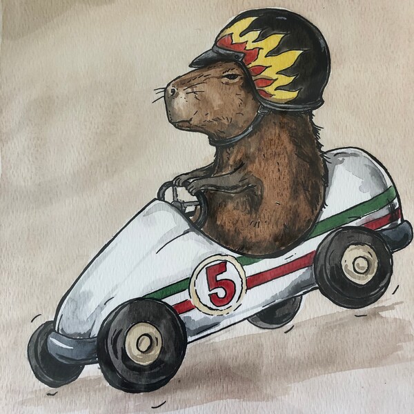 Go Capy Go limited Edition Painted Prints - Etsy